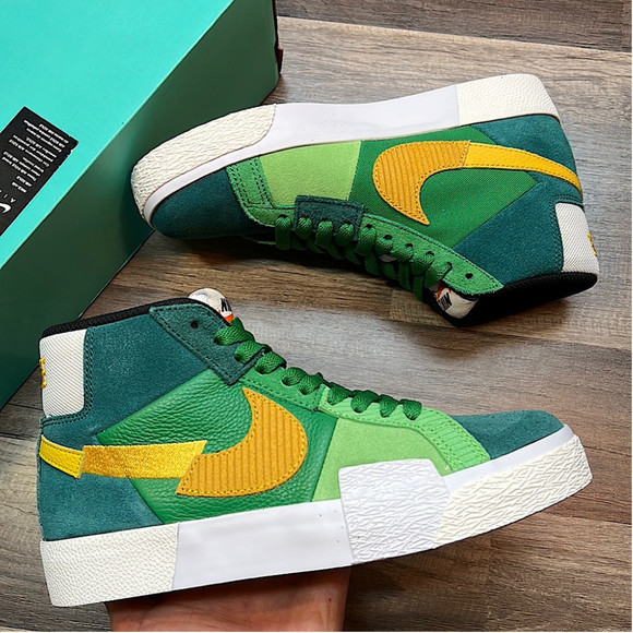 Nike | Shoes | Nike Sb Zoom Blazer Mid Prm Aloe Verde | Poshmark